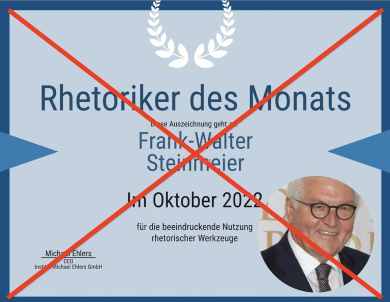(Kein) Rhetoriker des Monats: Steinmeier - Der Rhetoriktrainer